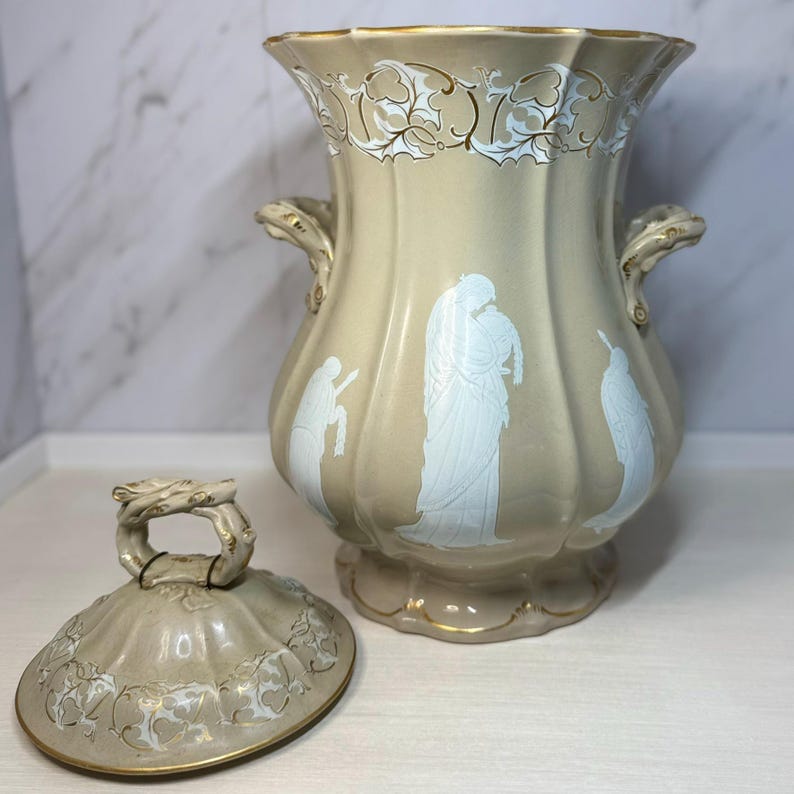 Victorian Samuel Alcock Slop Jar: Sprigged Neoclassical Stoneware ...