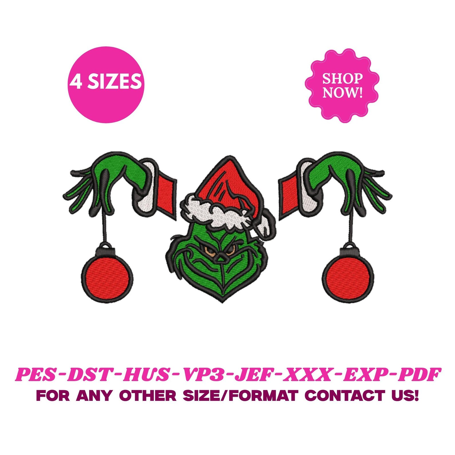 Holiday Embroidery Grinch Design | Christmas Decor | Xmas Embroidery ...