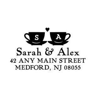 Big Cups Tea Coffee Address Rubber Stamp or Self Inking Stamp ...