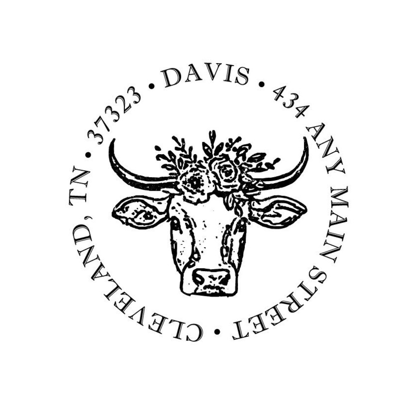 Cow Rubber Stamp - Etsy