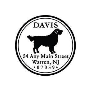 Golden Retriever Breed Circle | Dog Address Rubber Stamp or Self Inking ...