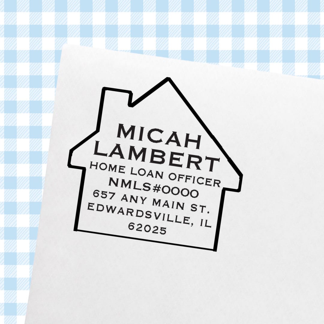 Custom Real Estate Address Stamp – Personalized Home Loan Officer ...