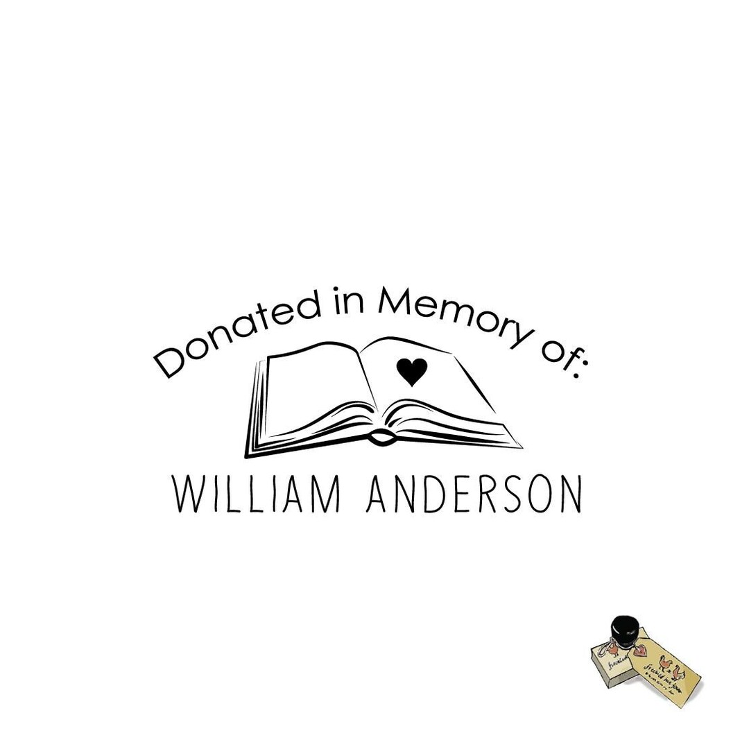 Bookplate in Memory of Stamp, Rubber or Self Inking Stamp, Reading ...