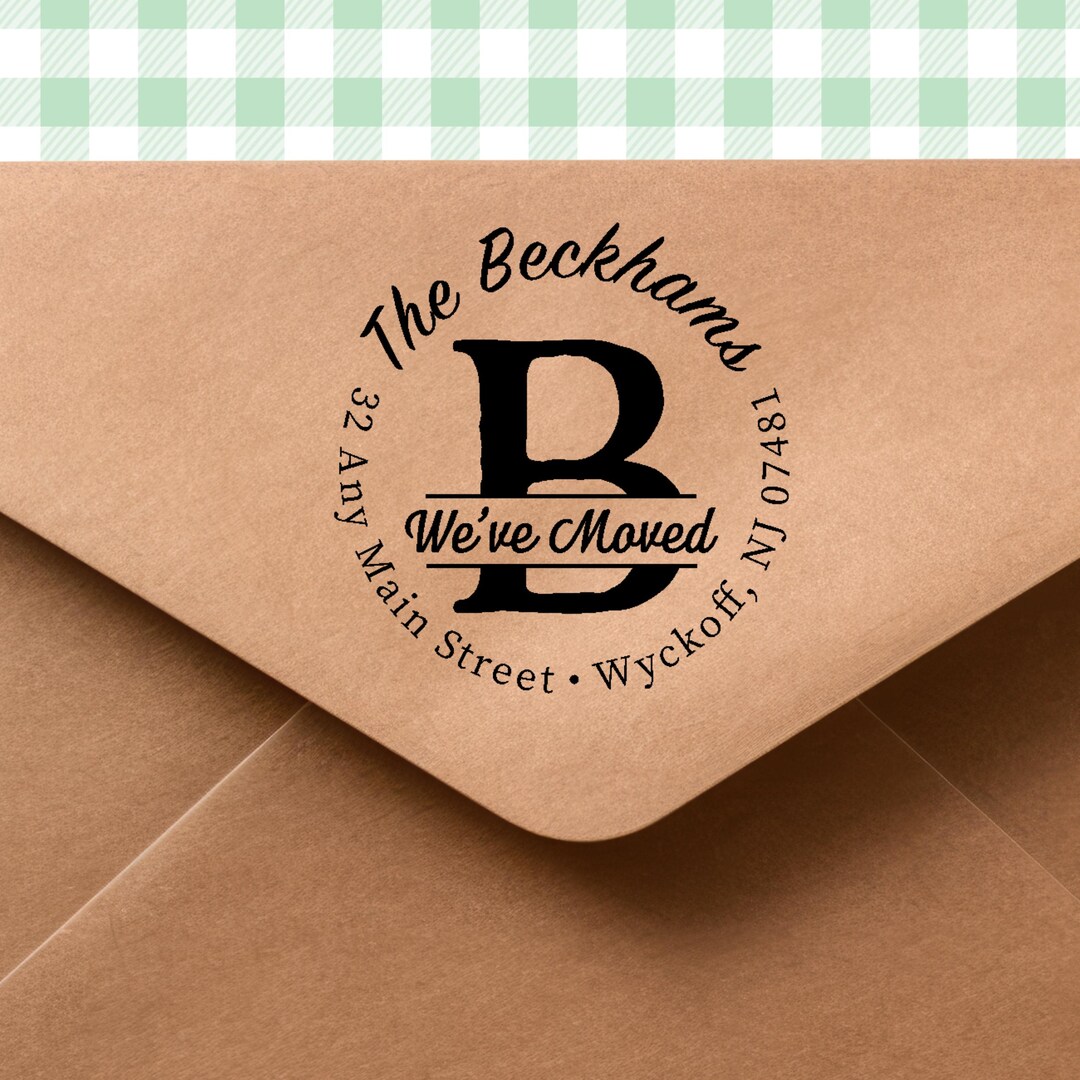Personalized We've Moved Rubber Stamp: Custom Family Name Address - Etsy