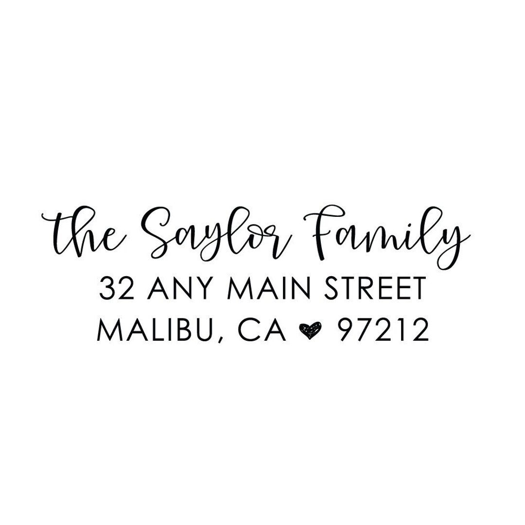 Calligraphy Script Address Rubber Stamp or Self Inking Stamp, Gift ...