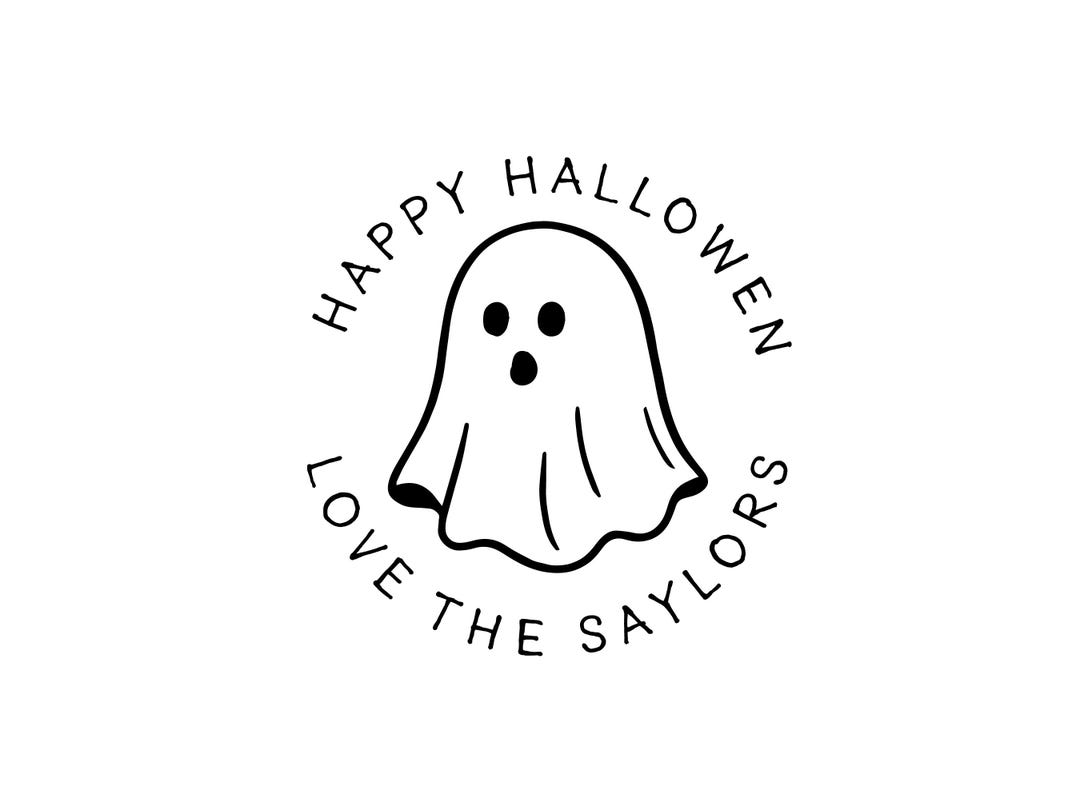 Personalized Halloween Ghost Rubber Stamp: Trick or Treat Party Favor ...