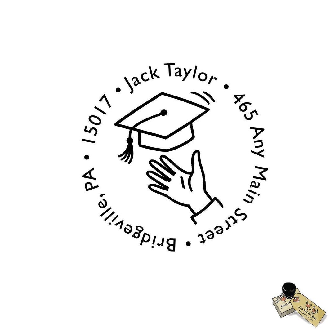 Custom Graduation Cap Rubber Stamp: Senior Party Invitation - Etsy
