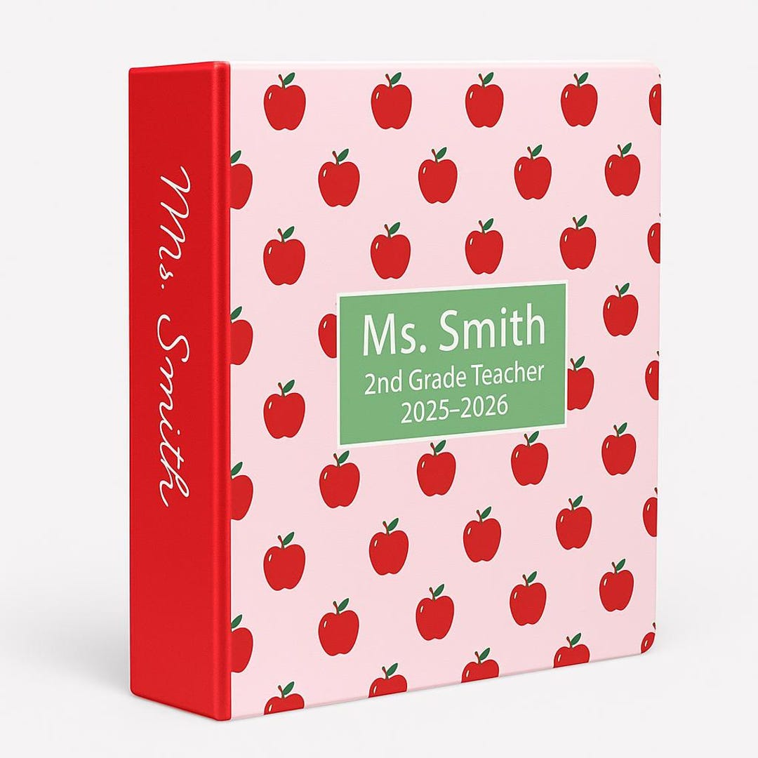 Custom Teacher Binder, Personalized 3-ring Binder for Back-to-school or ...