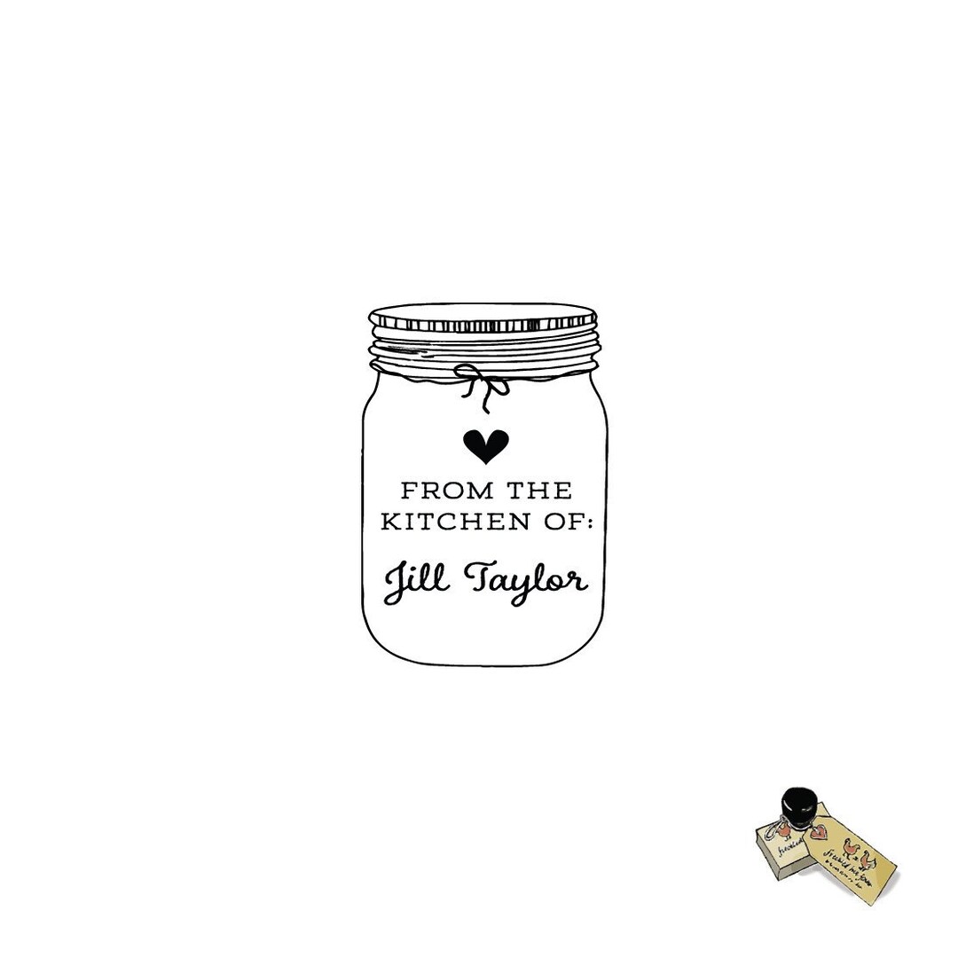Kitchen Jar Stamp, Personalized Custom Rubber or Self Inking Stamp ...