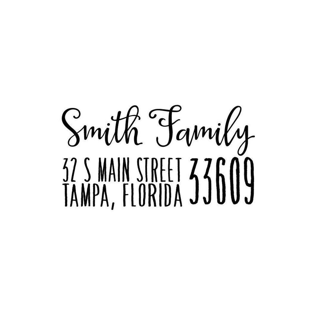 Modern Script Font Address Rubber Stamp or Self Inking Stamper ...