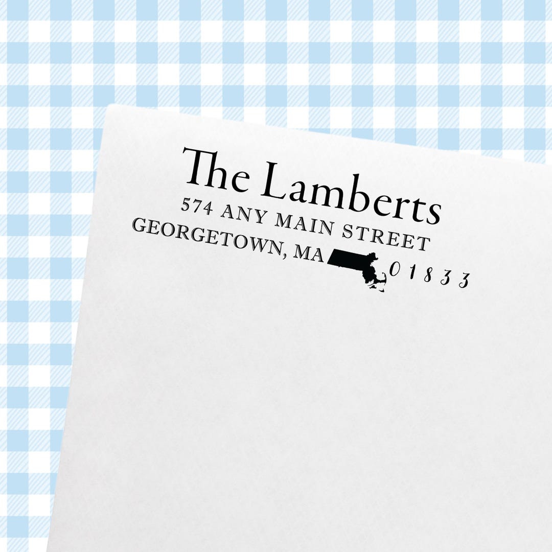 Massachusetts Address Stamp, Rubber Stamp or Self Inking Stamp ...