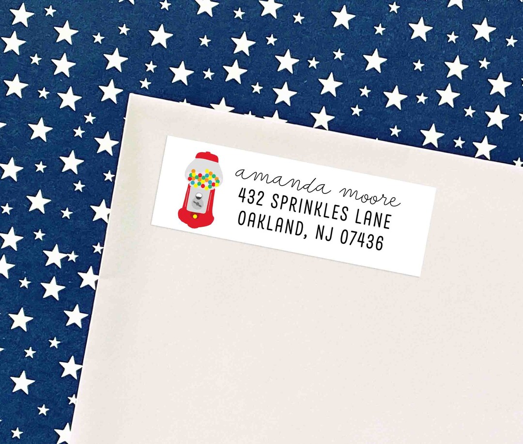 Gumball Machine Address - Sticker Envelope Labels - Set - Etsy