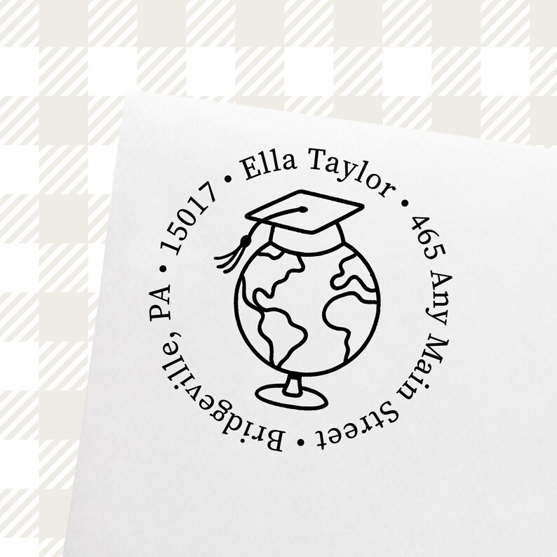 Graduation Cap Rubber Stamp: Custom Return Address, Senior Event - Etsy