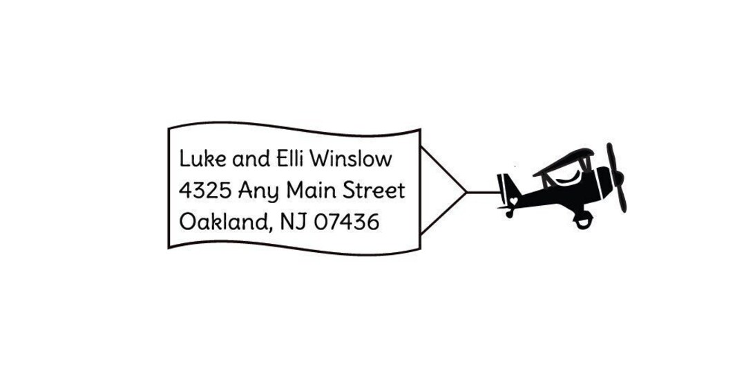 Vintage Airplane Flying Banner Address Rubber Stamp or Self - Etsy