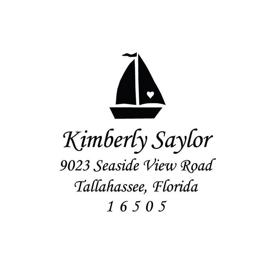 Sailing Boat Stamp, Address Rubber Stamp or Self Inking Stamp ...