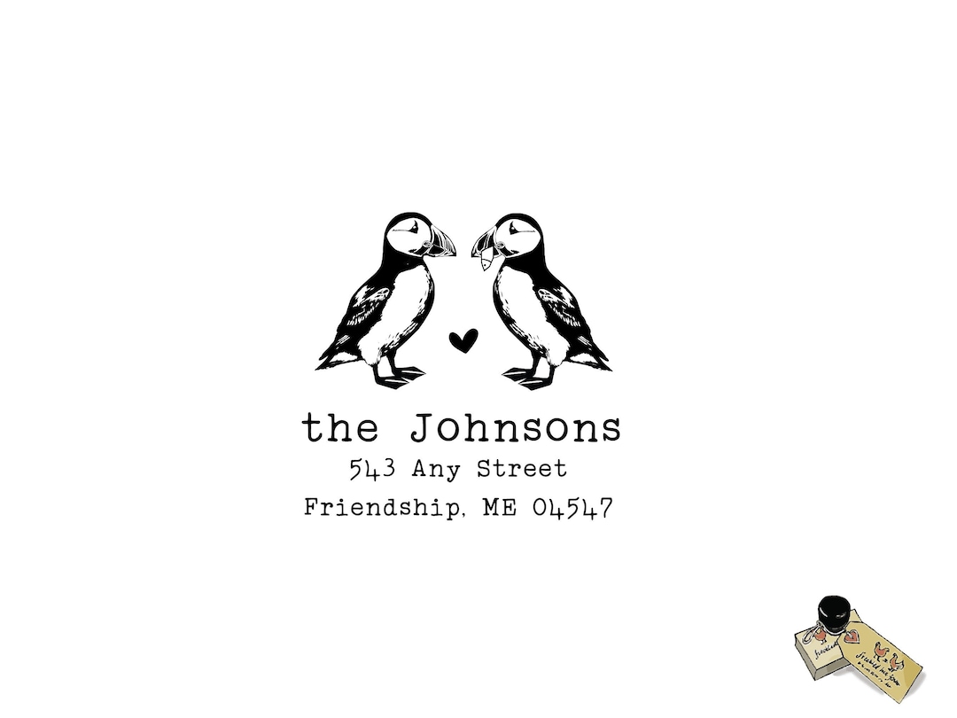 Puffin Bird Stamp Address Rubber Stamp or Self Inking Stamp ...