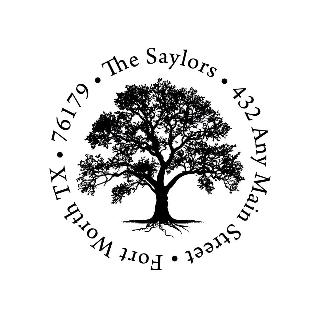 Tree Roots Address Rubber Stamp or Self Inking Stamp, Personalized ...