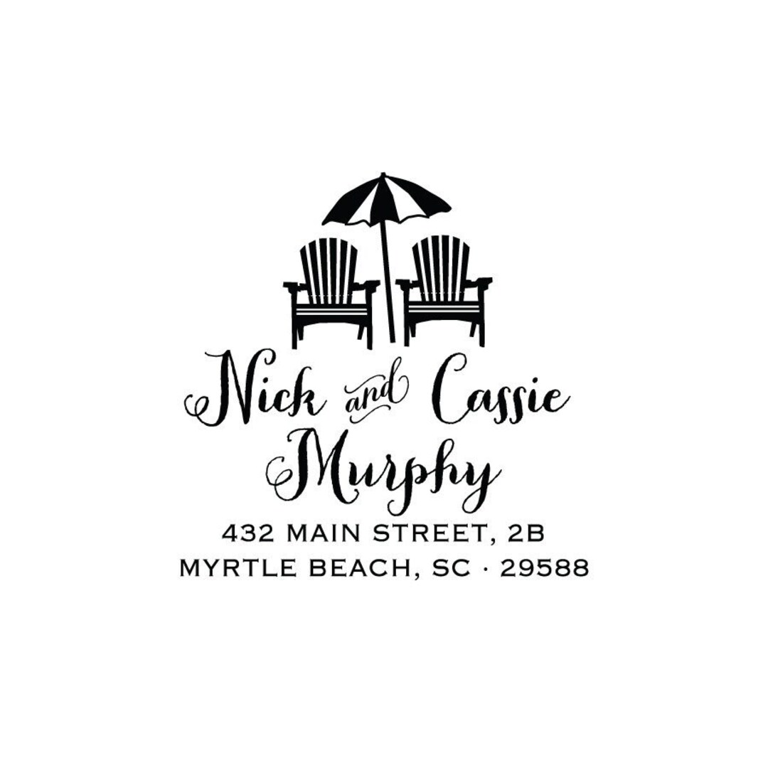 Adirondack Chairs Address Stamp: Personalized Coastal Rubber Stamp - Etsy