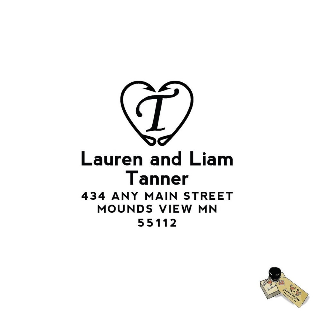 Fishing Hook Stamp - Personalized Custom Return Address - Rubber Stamp ...