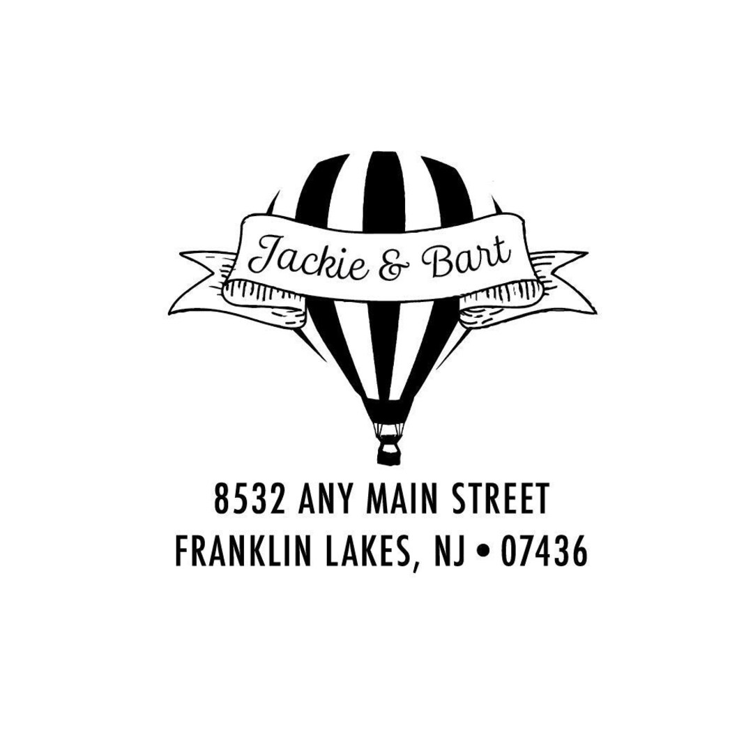 Hot Air Balloon Stamp Address Rubber Stamp or Self Inking Stamp ...