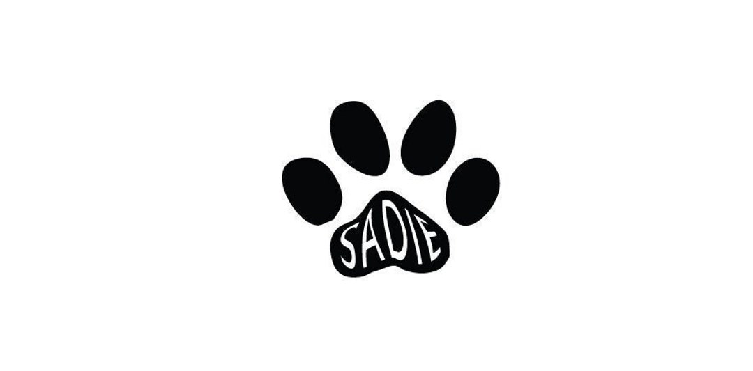 Dog Paw Print Name Bubble Custom Rubber Stamp or Self Inking Stamp ...