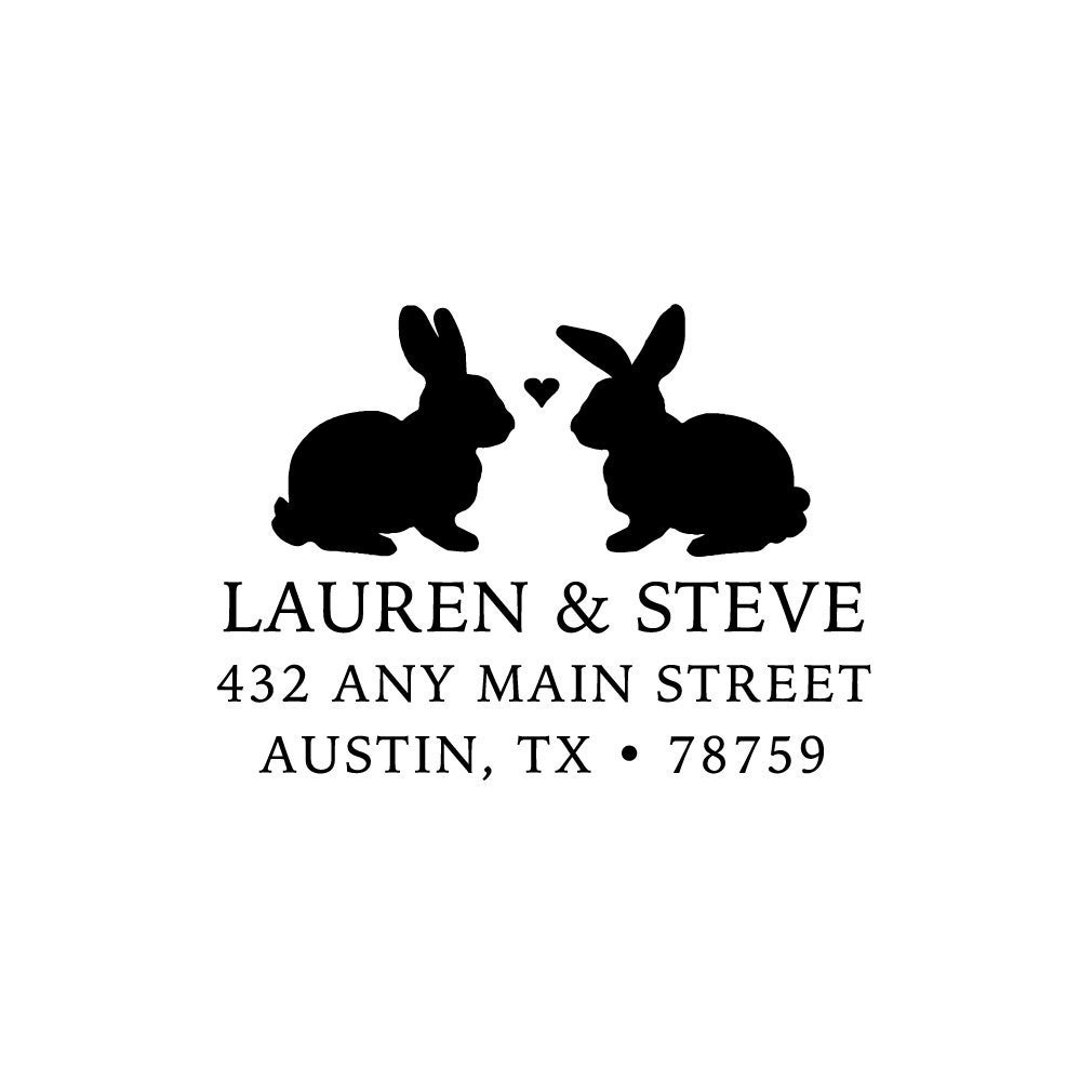 Bunny Rabbit Animal Return Address Rubber Stamp or Self Inking Stamp ...