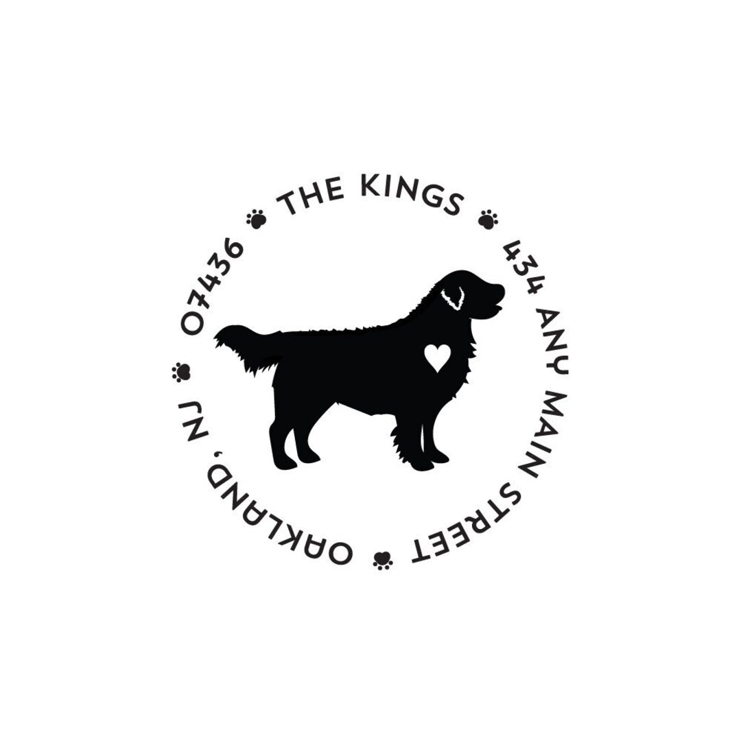Golden Retriever Stamp, Breed Dog Address Rubber Stamp or Self Inking ...