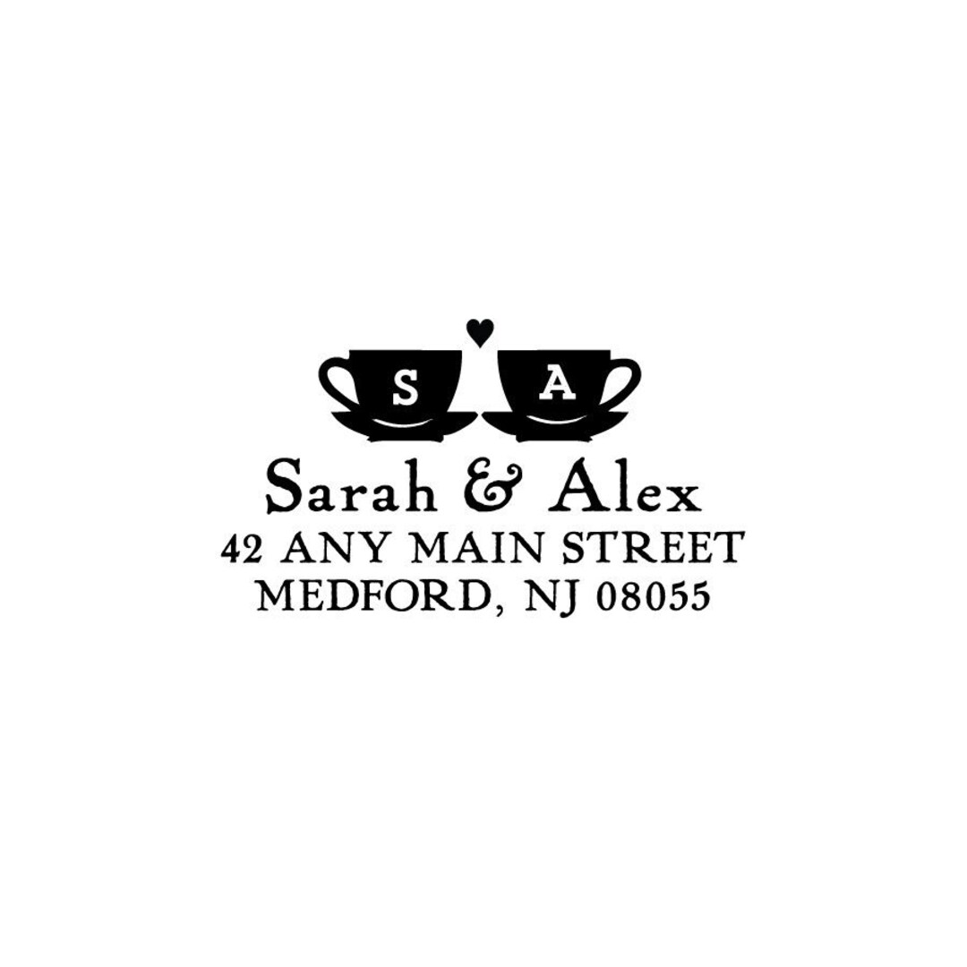 Big Cups Tea Coffee Address Rubber Stamp or Self Inking Stamp ...