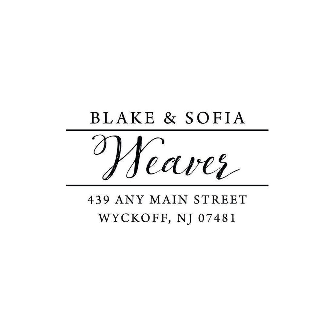 Classic Script Address Rubber Stamp or Self Inking Stamp Housewarming ...