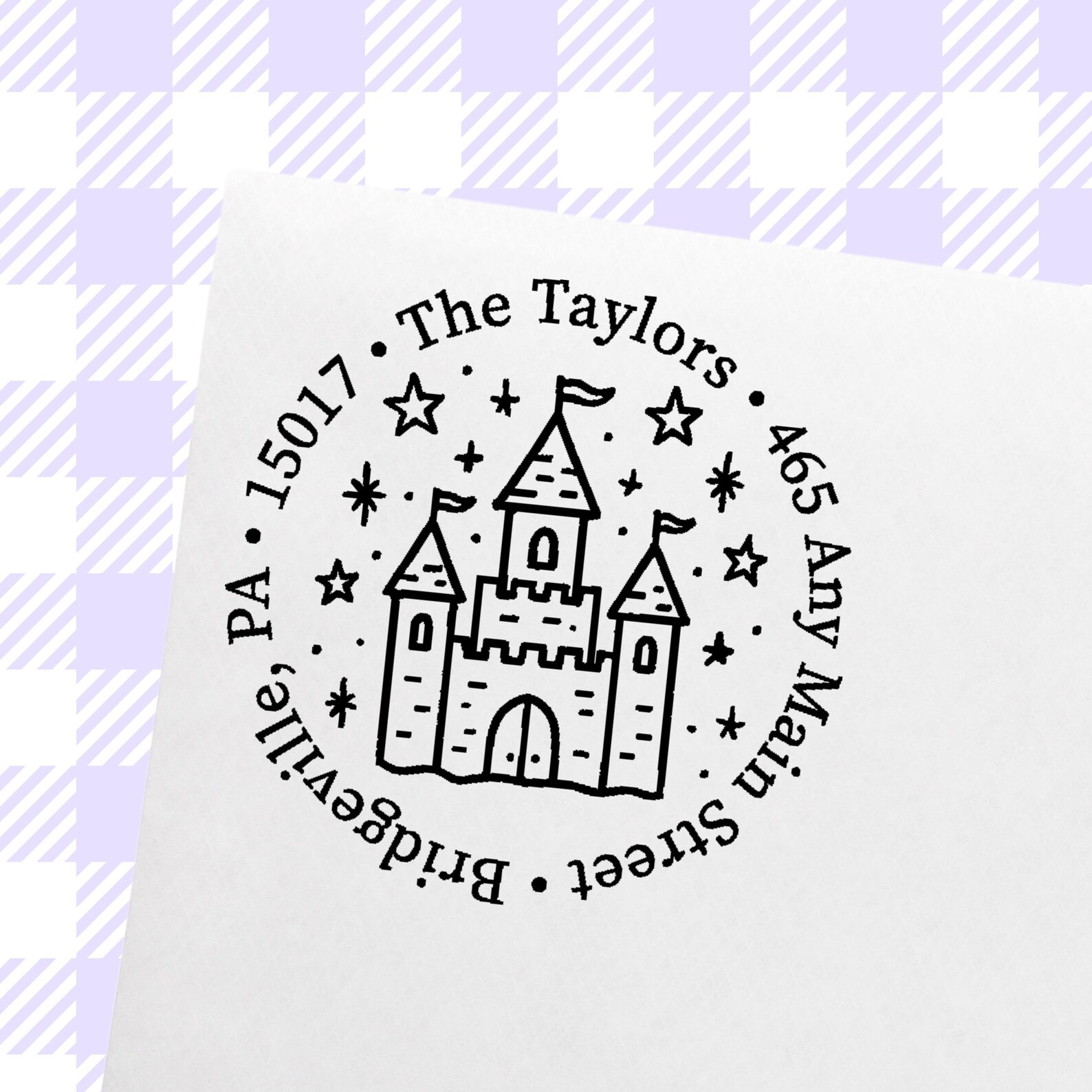 Custom Fairy Tale Castle Address Stamp: Personalized Mail Stamp - Etsy