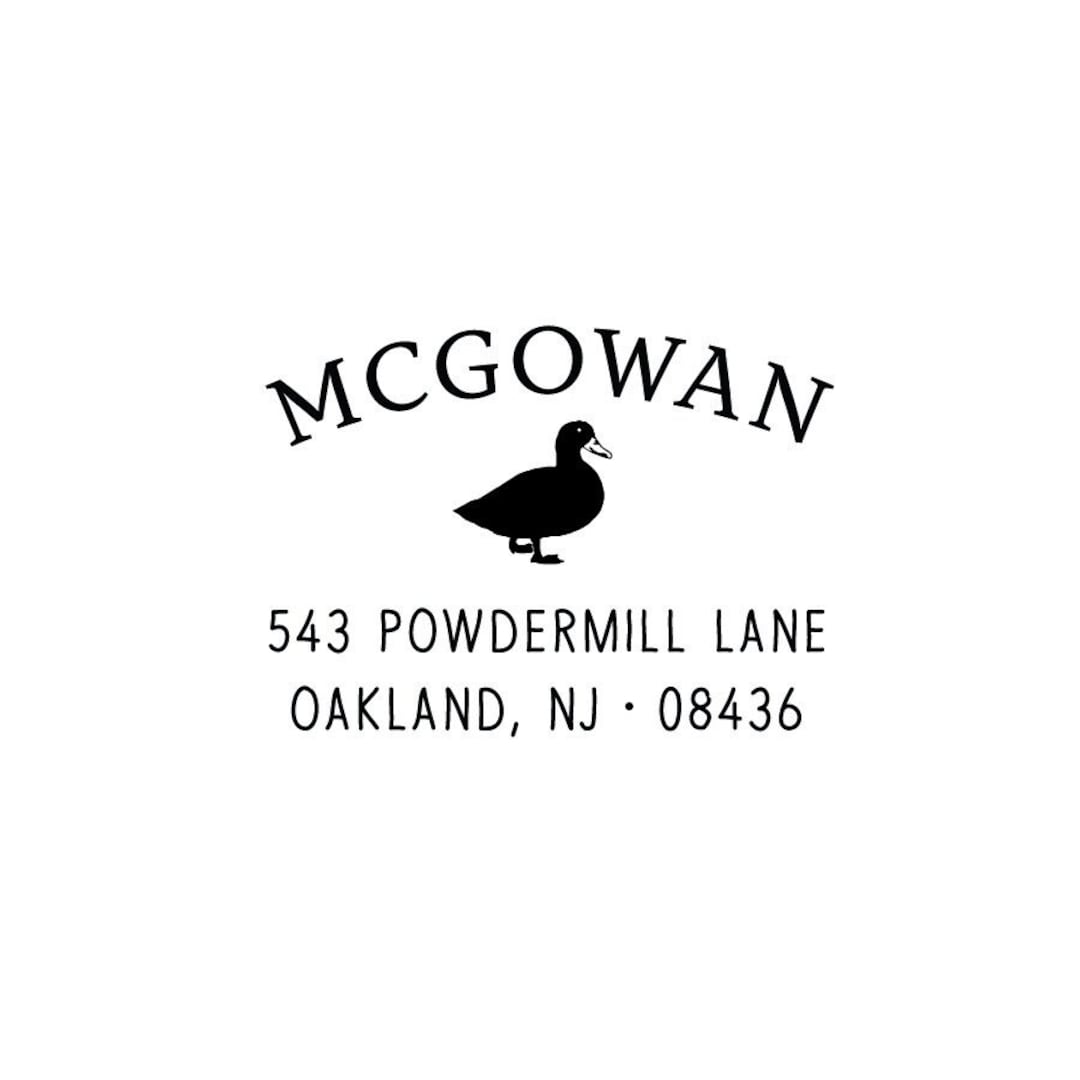 Duck Address Rubber Stamp or Self Inking Stamp Housewarming Wedding ...
