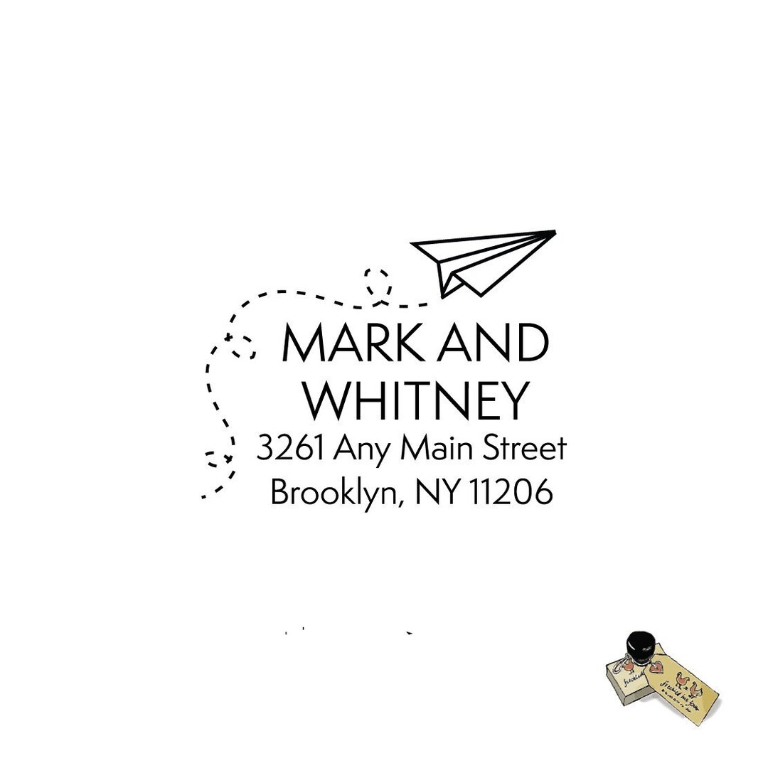 Paper Airplane Stamp / Return Address Rubber Stamp or Self Inking Stamp ...