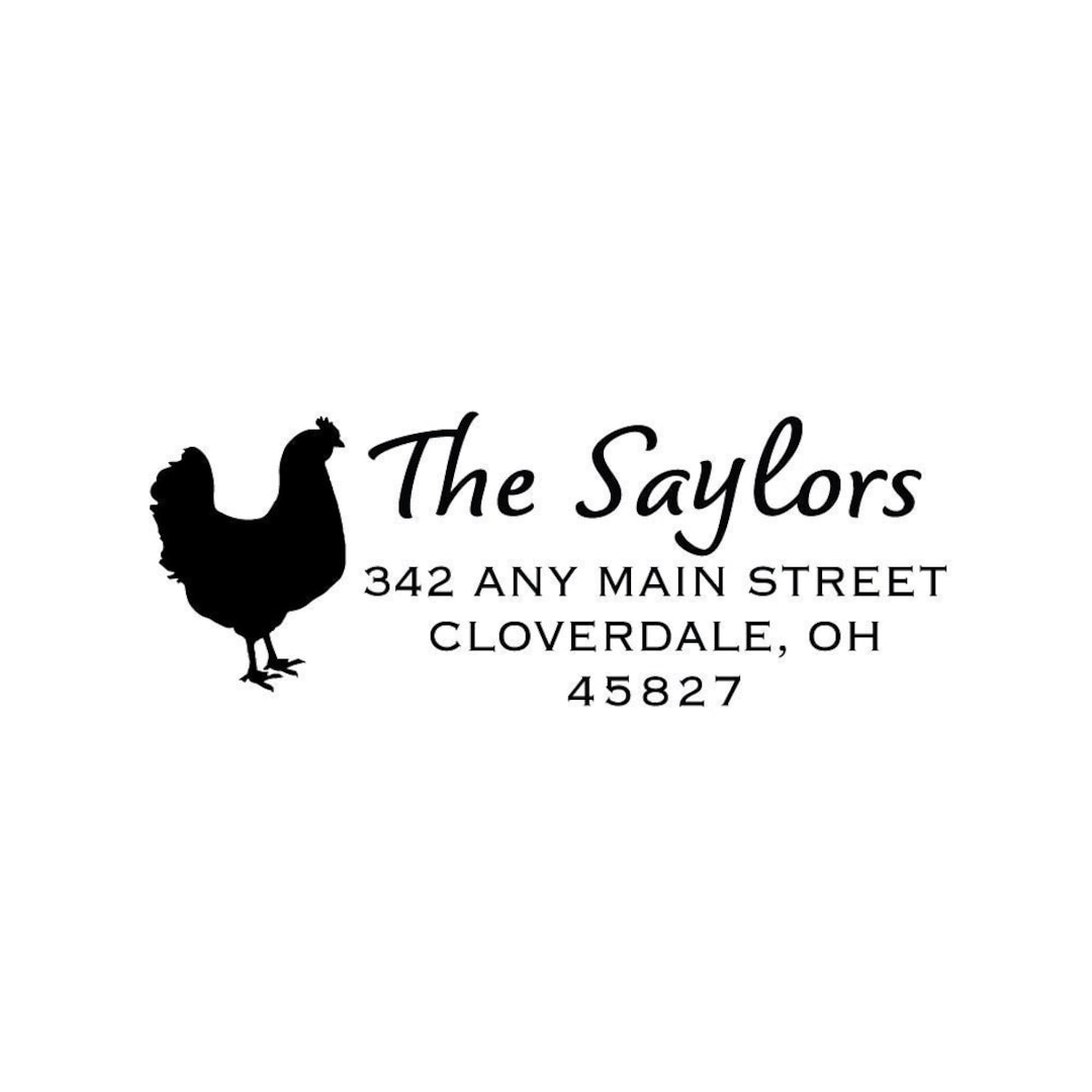 Chicken Hen Return Address Stamp | Home Sweet Home | Farm - Etsy
