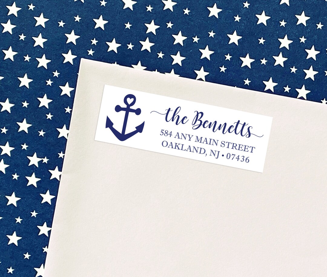 Anchor Nautical Address Stickers Labels - Custom Personalized Envelope ...