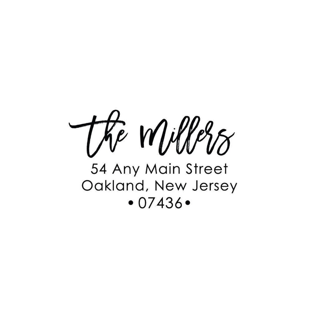 Script Modern Address Rubber Stamp or Self Inking Stamp - Housewarming ...