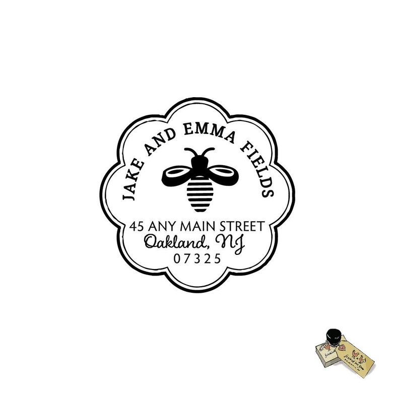 Personalized Honey Bee Address Stamp - Custom Rubber or Self-inking ...