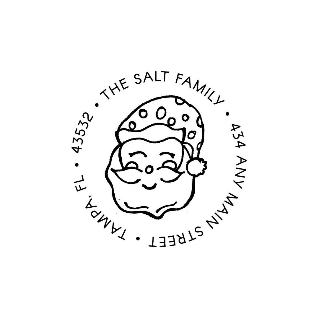 Santa Address Rubber Stamp or Self Inking Stamp / Merry Christmas ...
