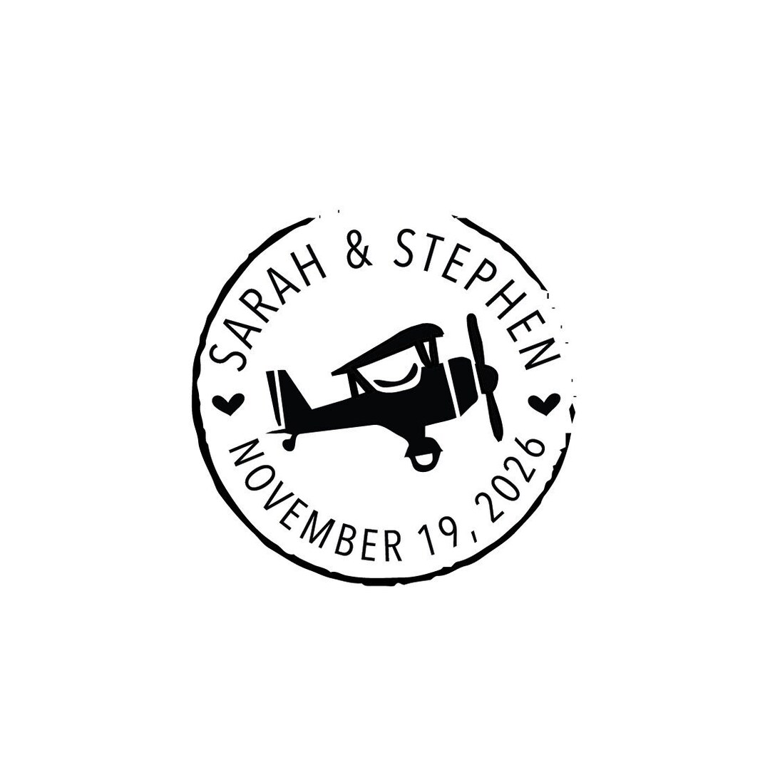 Vintage Airplane Flying Stamp / Wedding Rubber Stamp or Self Inking ...