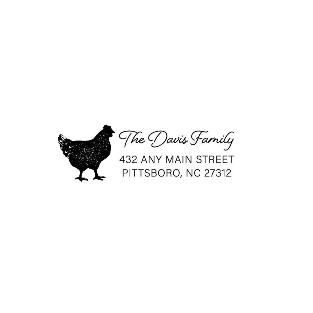 Chicken Hen Stamp | Return Address Rubber Stamp or Self Inking ...