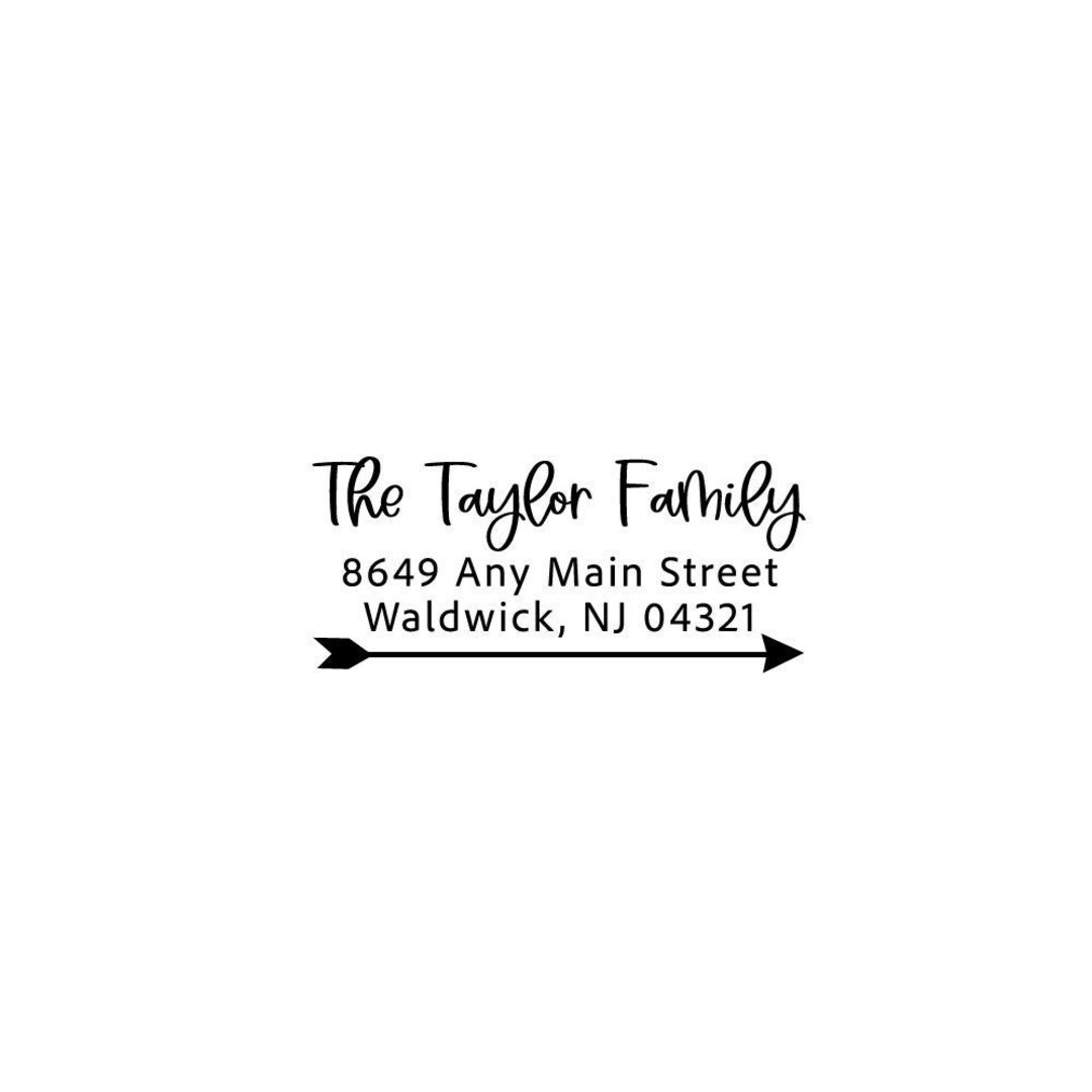Arrow Address Rubber Stamp or Self Inking Stamp - Housewarming Wedding ...
