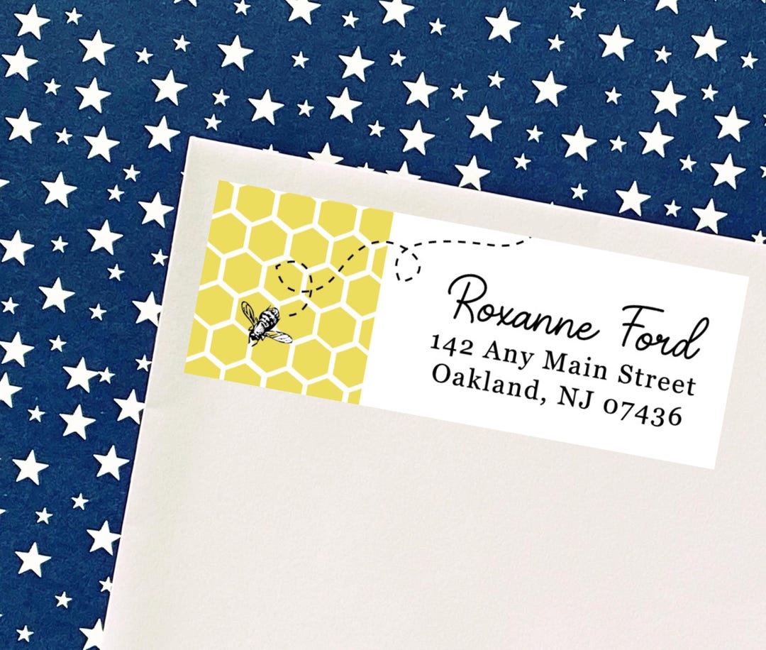 Honey Bee Address Stickers Labels - Custom Personalized Envelope - Etsy