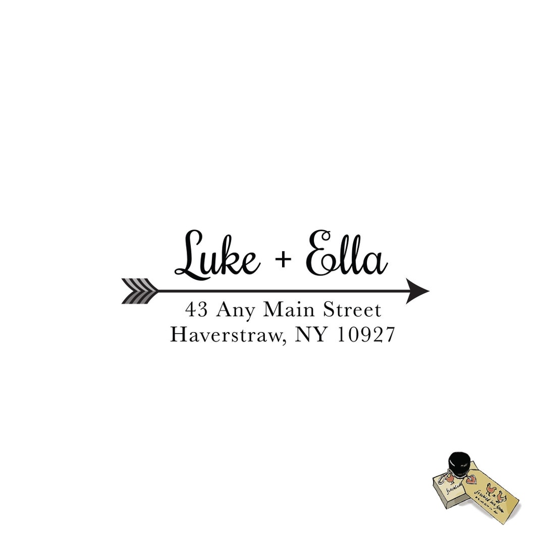 Bow Arrow Address Stamp: Personalized Wedding Home (rubber Stamp or ...