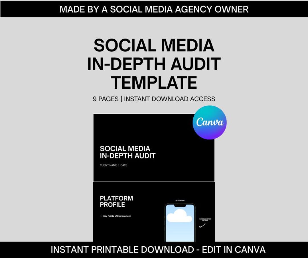 Social Media In-depth Audit Template | Social Media Manager | Strategy ...