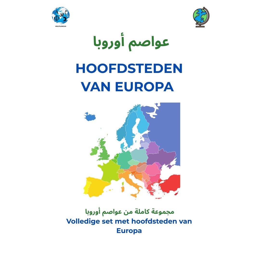 Arabic–dutch Flashcards – Capitals of Europe | Printable PDF for Kids ...