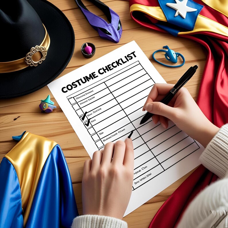 Costume Checklist Printable | Party, Halloween & Cosplay Outfit ...