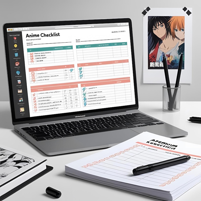 Anime Checklist Template | Manga & Anime Watch List Tracker | Editable ...