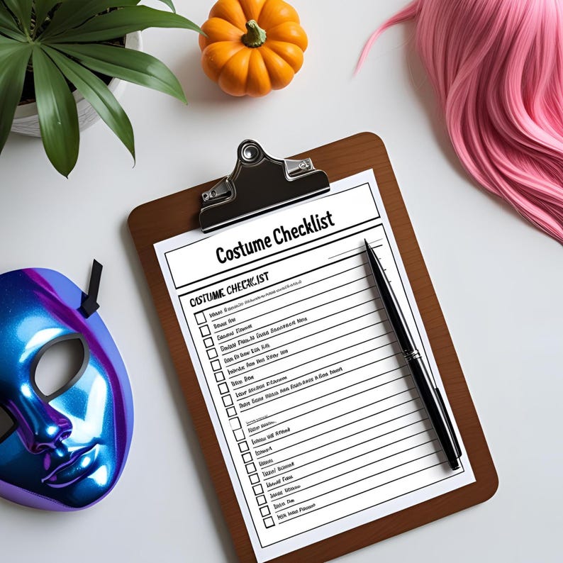 Costume Checklist Printable | Party, Halloween & Cosplay Outfit ...