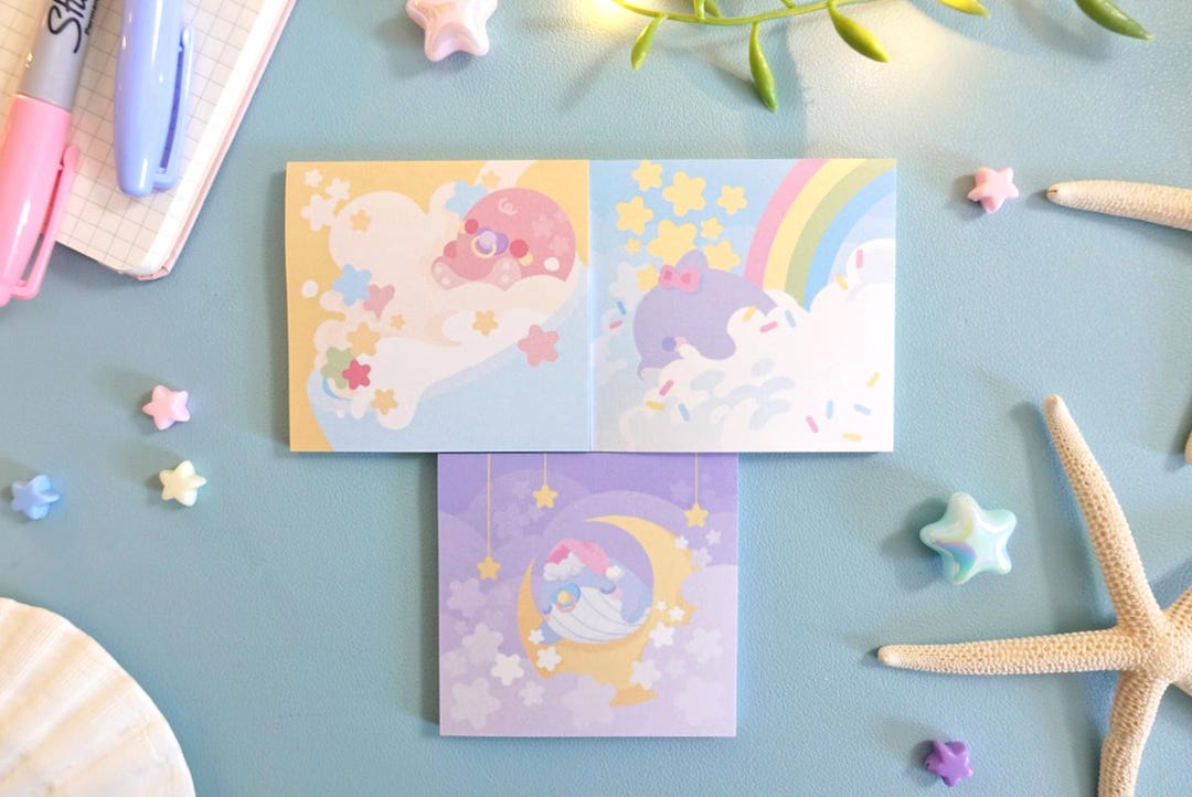 Baby Sticky Notes: Pastel Memo Pads With Morning, Afternoon, Night ...