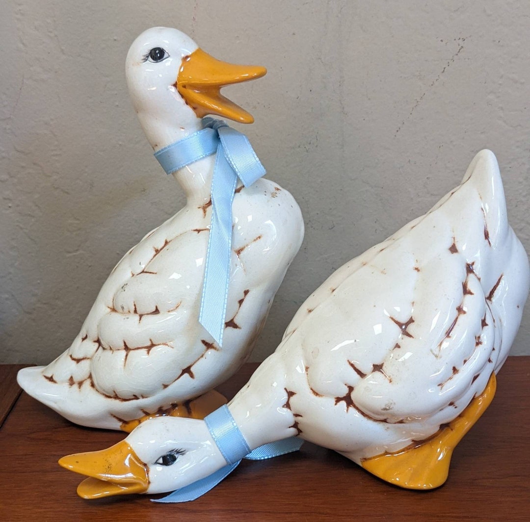Vintage Pair of Ducks Geese Goose Ceramic Figures Figurines - Etsy