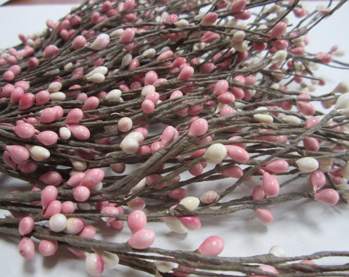 Vintage Pip Berry Stems Spray Floral Millinery Lot Pink White - Etsy